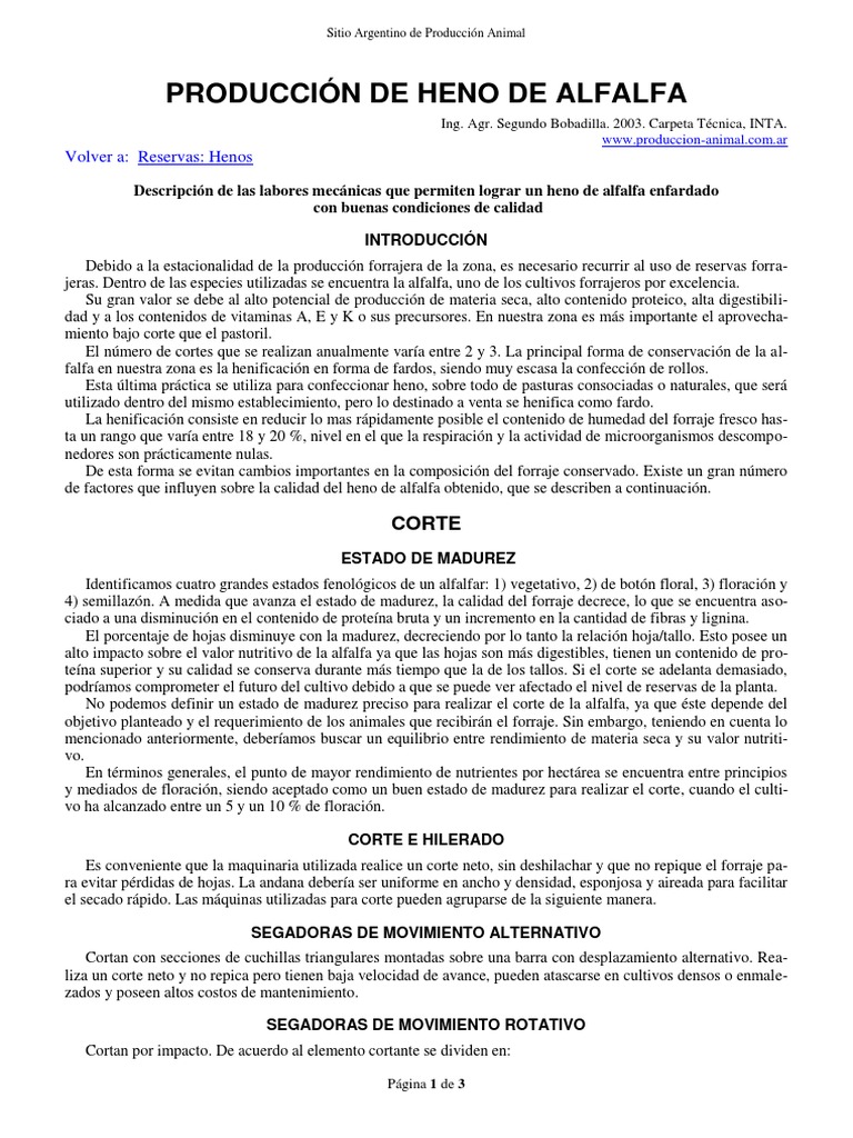 29-Heno de Alfalfa | PDF | Heno | Pasto