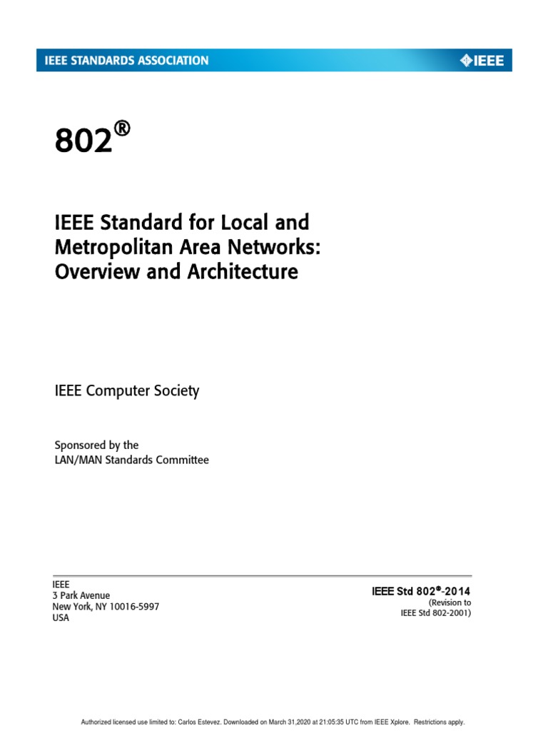 IEEE Standard For Local and Metropolitan Area Networks: Overview and ...
