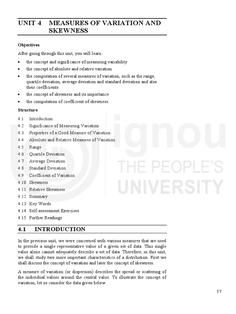 Unit 4 | PDF | Standard Deviation | Skewness