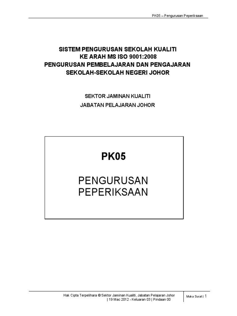PK 05 PENGURUSAN PEPERIKSAAN-edit | PDF