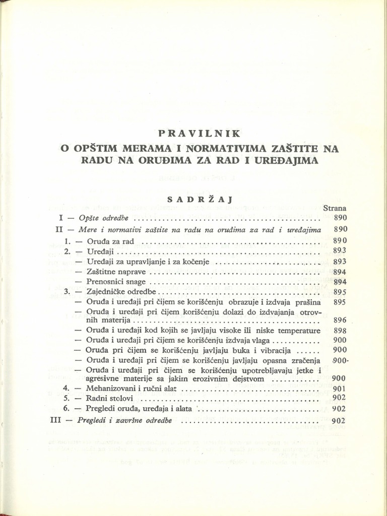 ZTPuG 1977 - Dio 40 - Pravilnik o Opstim Merama I Normativima Zastite Na Radu Na Orudjima Rada ...