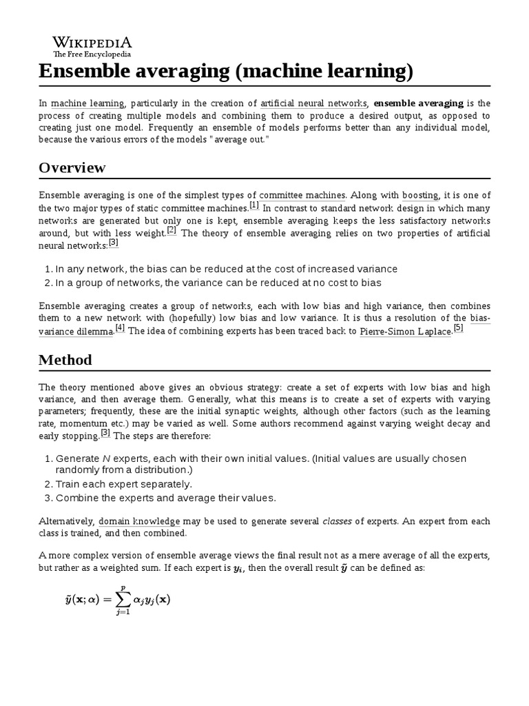 Ensemble_averaging_(machine_learning) | PDF | Learning | Neuroscience