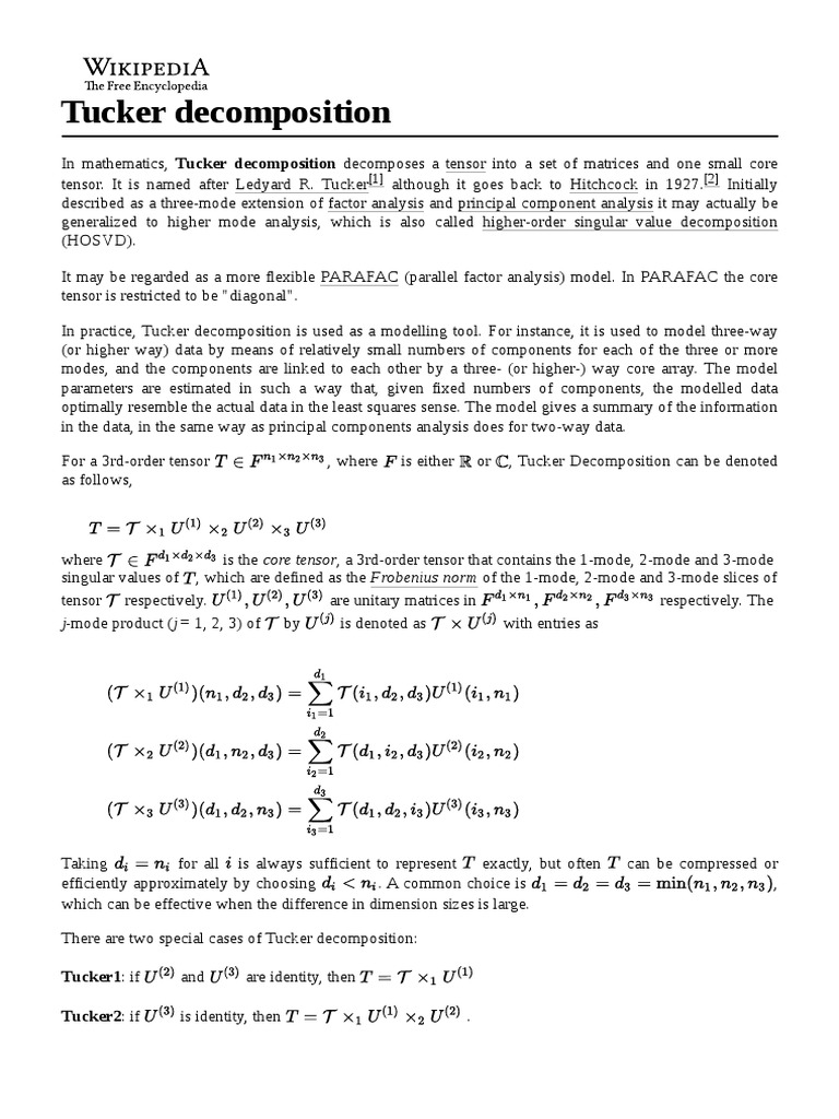 Tucker Decomposition | PDF | Mathematics | Geometry