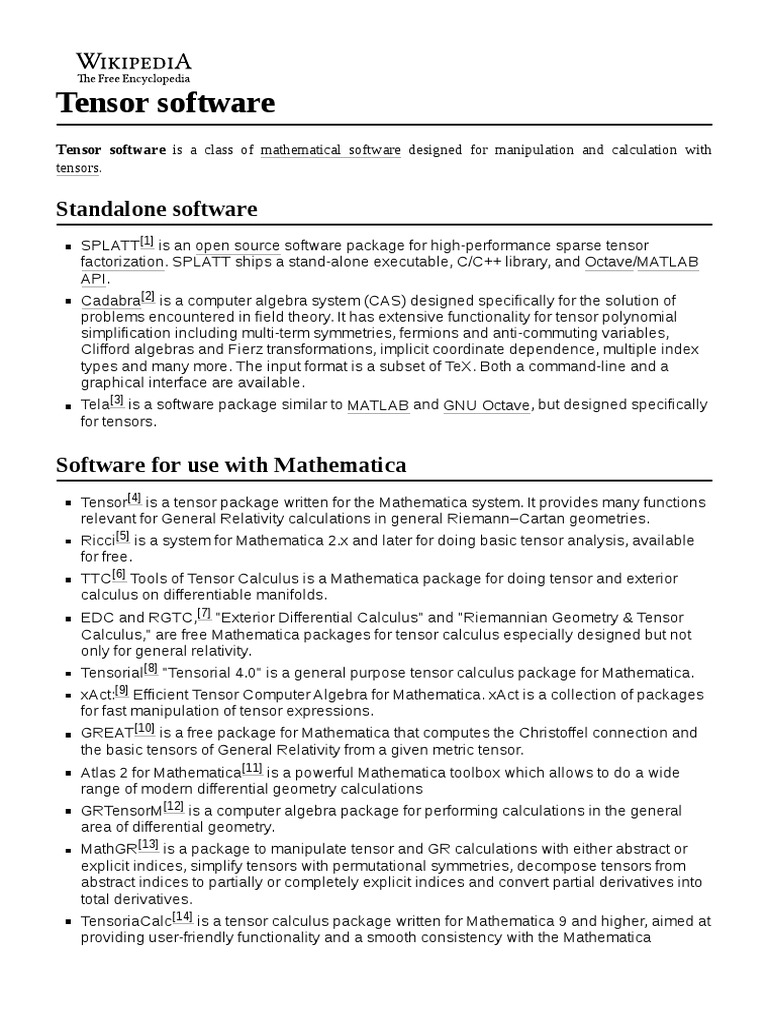 Tensor Software | PDF | Tensor | Differential Geometry