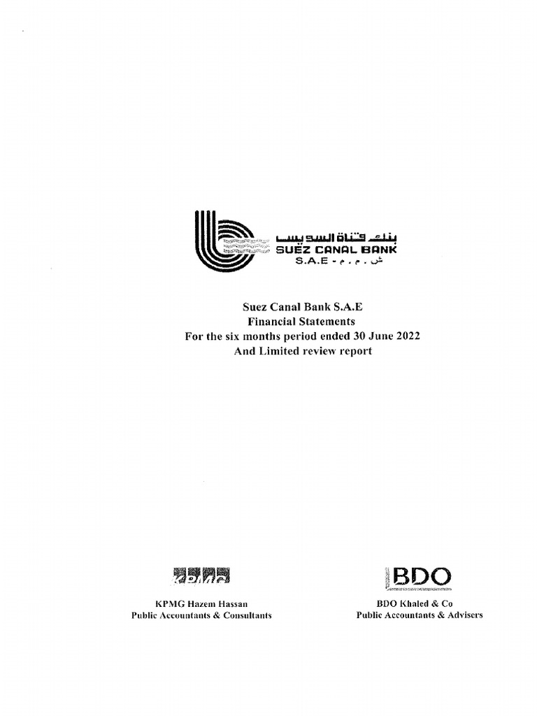 Financial statements of suez bank | PDF