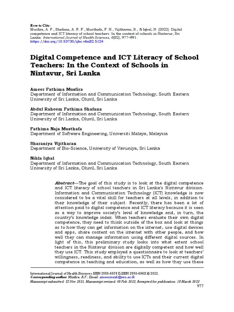 Digital Competence and ICT Literacy of S | Download Free PDF | Literacy ...
