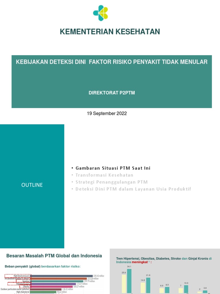 29 Maret 2023 - Materi 3 - Materi Kebijakan Deteksi Dini Faktor Risiko PTM - K3 Perkantoran | PDF