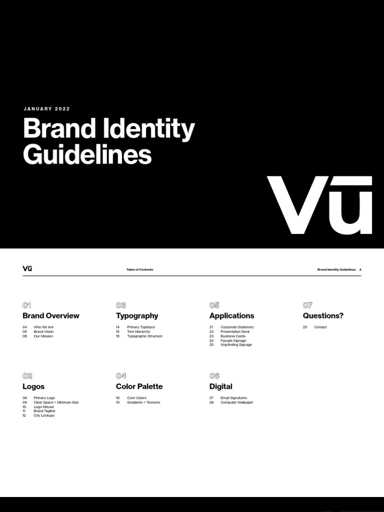 Vu Brand Identity Guidelines | PDF | Typography | Helvetica