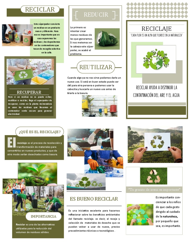 Reciclaje - TRIPTICO | PDF | Reciclaje | Residuos Reciclaje - TRIPTICO | PDF | Reciclaje | Residuos