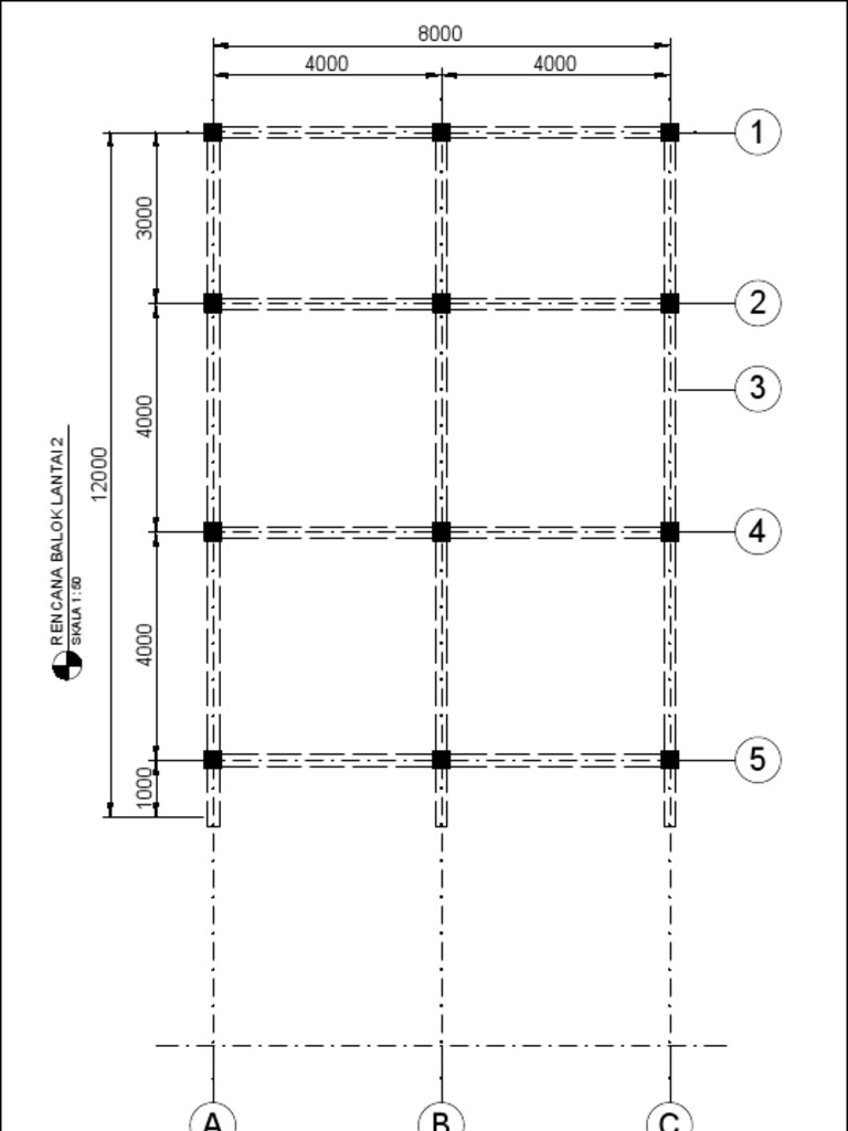 Rencana Balok Lantai 2 | PDF