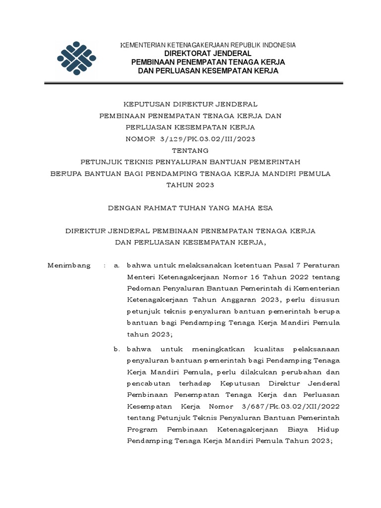 Juknis TKS Pendamping TKM Pemula 2023 - (Upload) | PDF