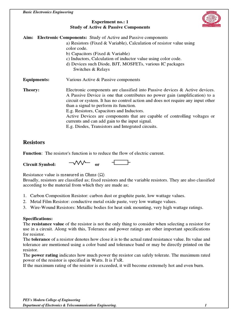 Expt No-1 & 2 | PDF | Inductor | Resistor