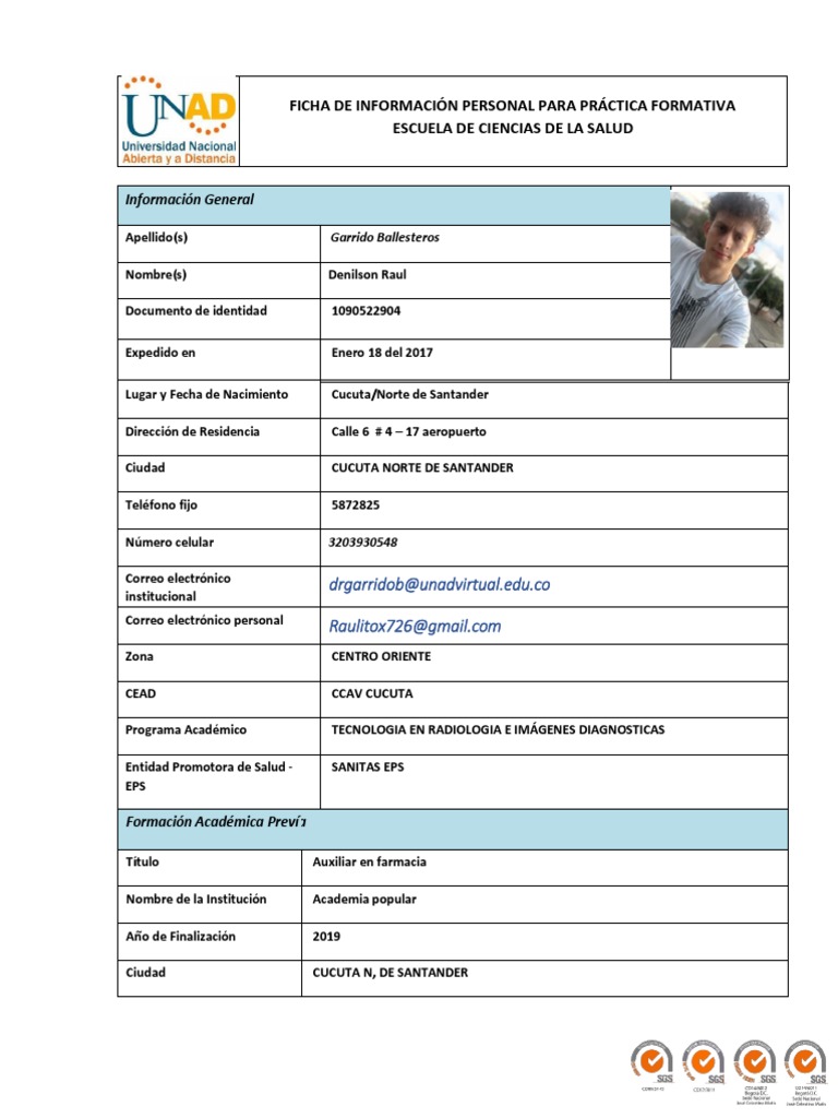 Ficha de Informacin Personal | PDF