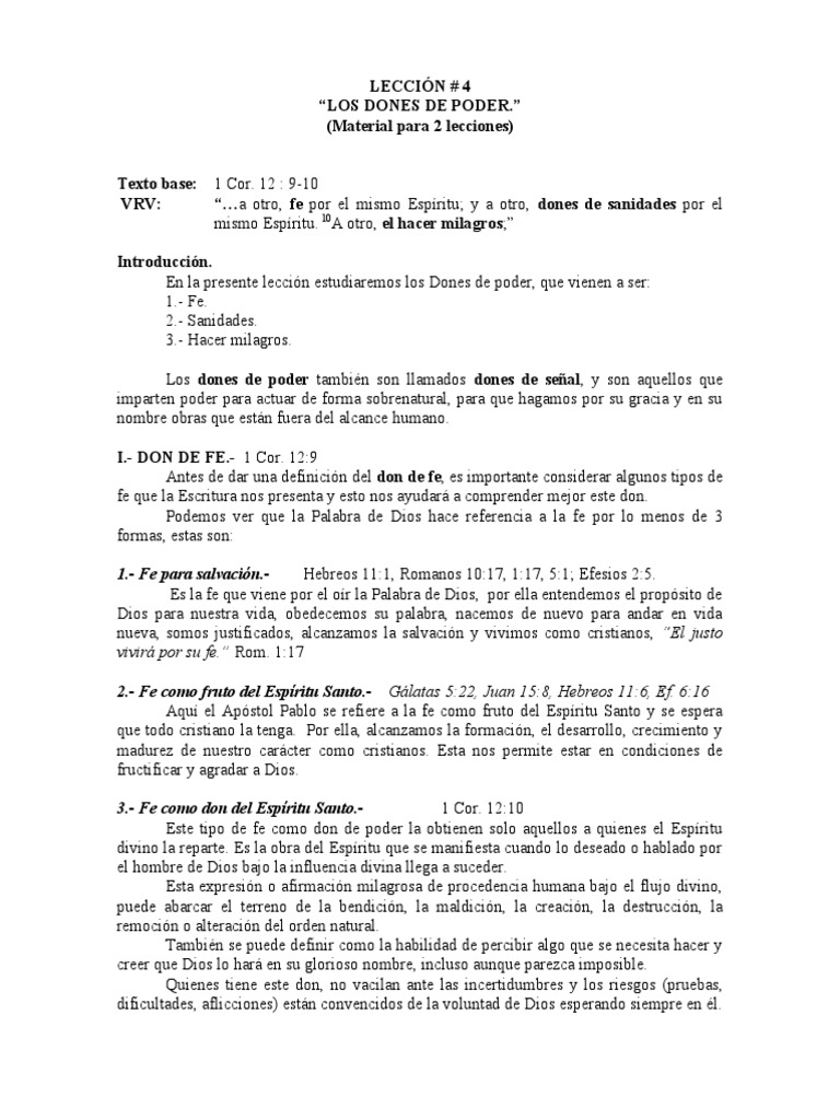 Dones de Poder: Fe, Sanidades y Milagros | PDF | Jesús | Evangelio de Mateo