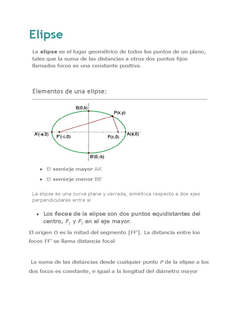 Elipse | PDF | Elipse | Objetos matemáticos