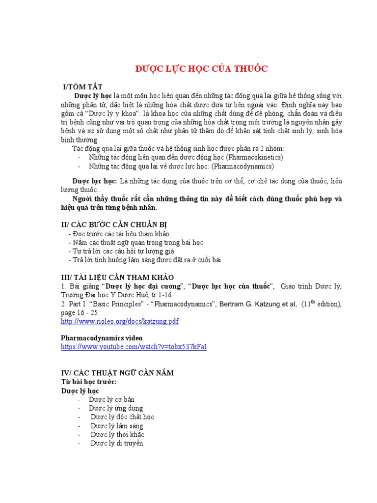 HDHT - Module 6.duoc Luc Hoc - Huong Dan Hoc Tap+Case Lam Sang | PDF