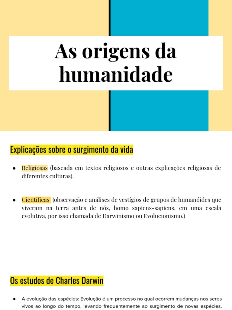As origens da humanidade | PDF | Evolução | Humano