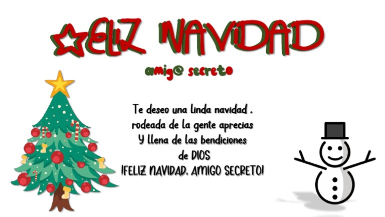 Carta Amigo Secreto Navidad Hermosa Propuesta Para Esta Navidad