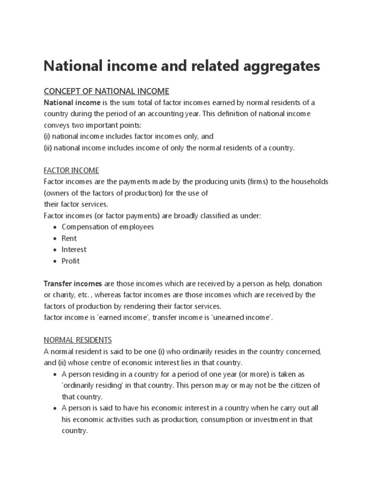 National Income and Related Aggregates | Download Free PDF | Gross ...