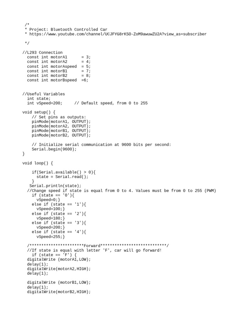 Bluetooth Control Car Using Arduino Pdf Computer Science Computer Programming