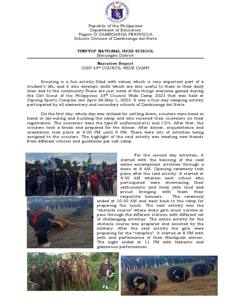 GSP Narrative Report | PDF | Scouting | Youth Organizations