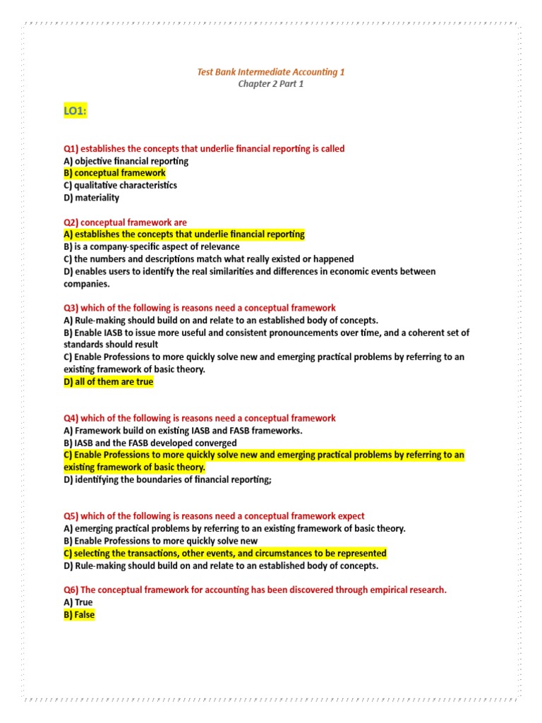 Test Bank Inter Acc 1 CH 2 Part 1 | PDF | Financial Accounting ...