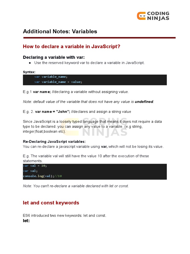 Variables Js Pdf Variable Computer Science Java Script 