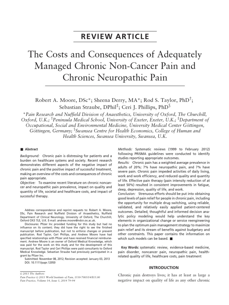 Moore (2014) - The Costs and Consequences of Adequately Managed Chronic ...
