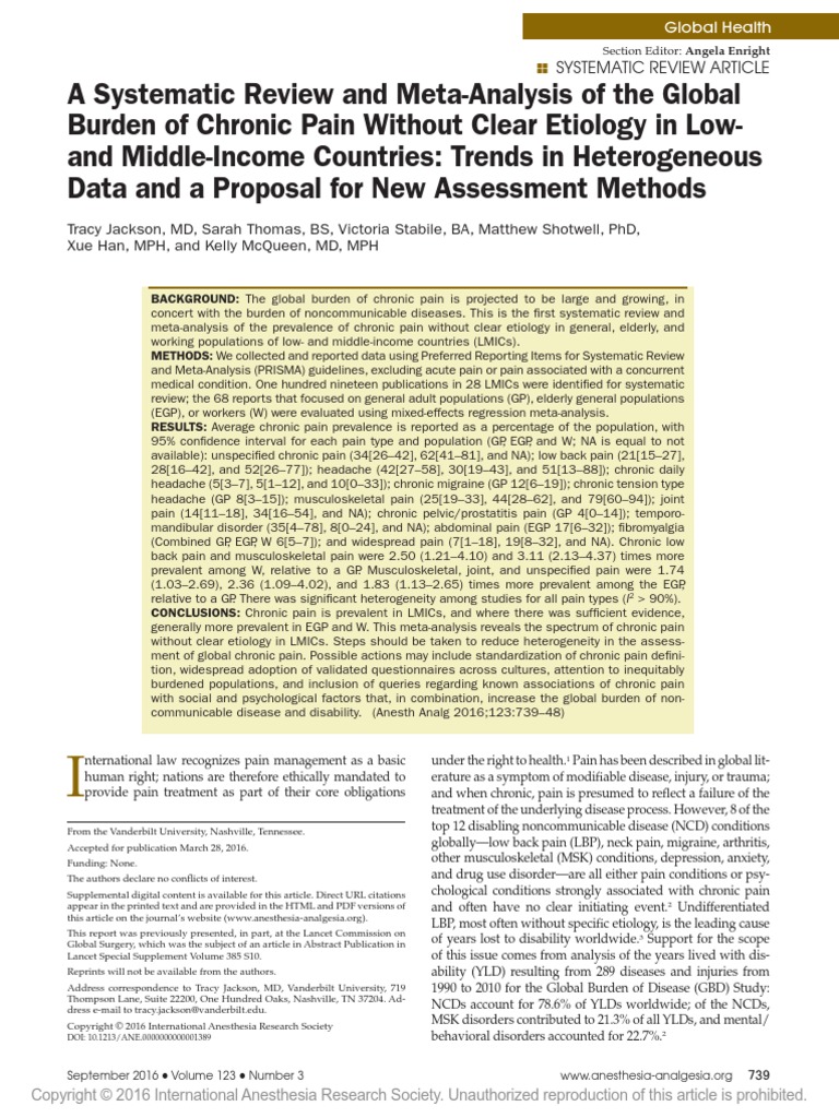 Systematic Review Article: Section Editor: Angela Enright | PDF ...