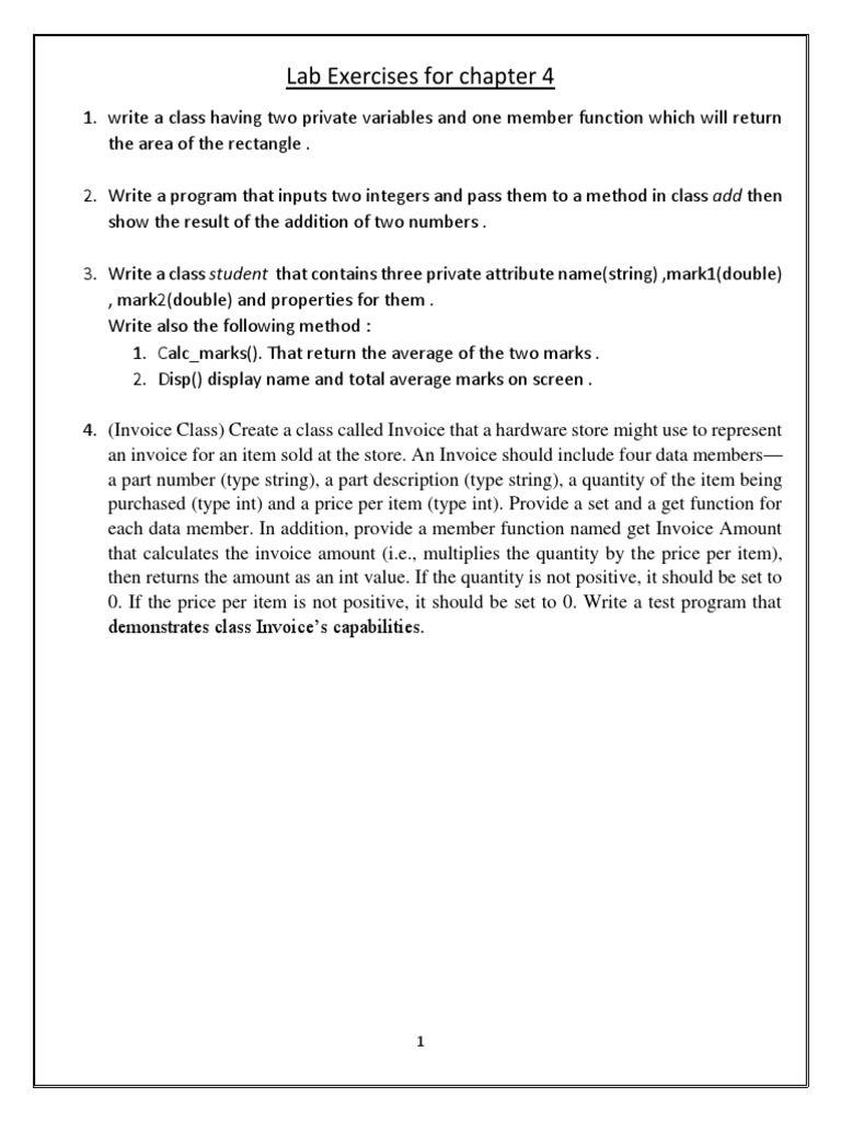 Java Class Exercises for Beginners | PDF | Computers