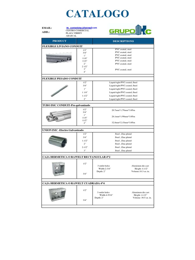 Catalogo Grupo HC | PDF | Galvanization | Screw