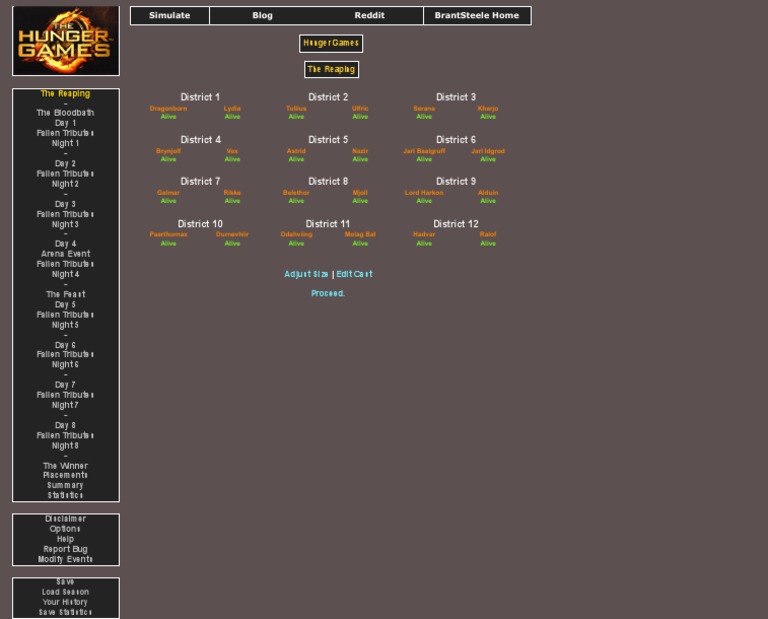 BrantSteele Hunger Games Simulator | PDF