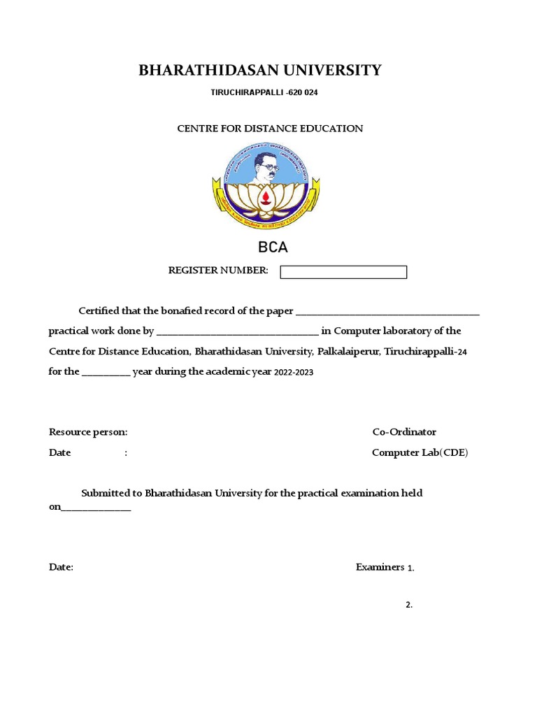 BHARATHIDASAN UNIVERSITY | PDF