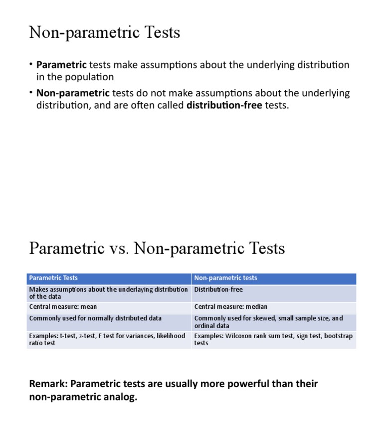 Non-Parametric Tests | PDF