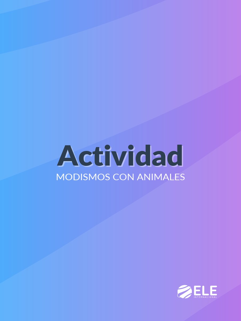 Modismos Con Animales | PDF