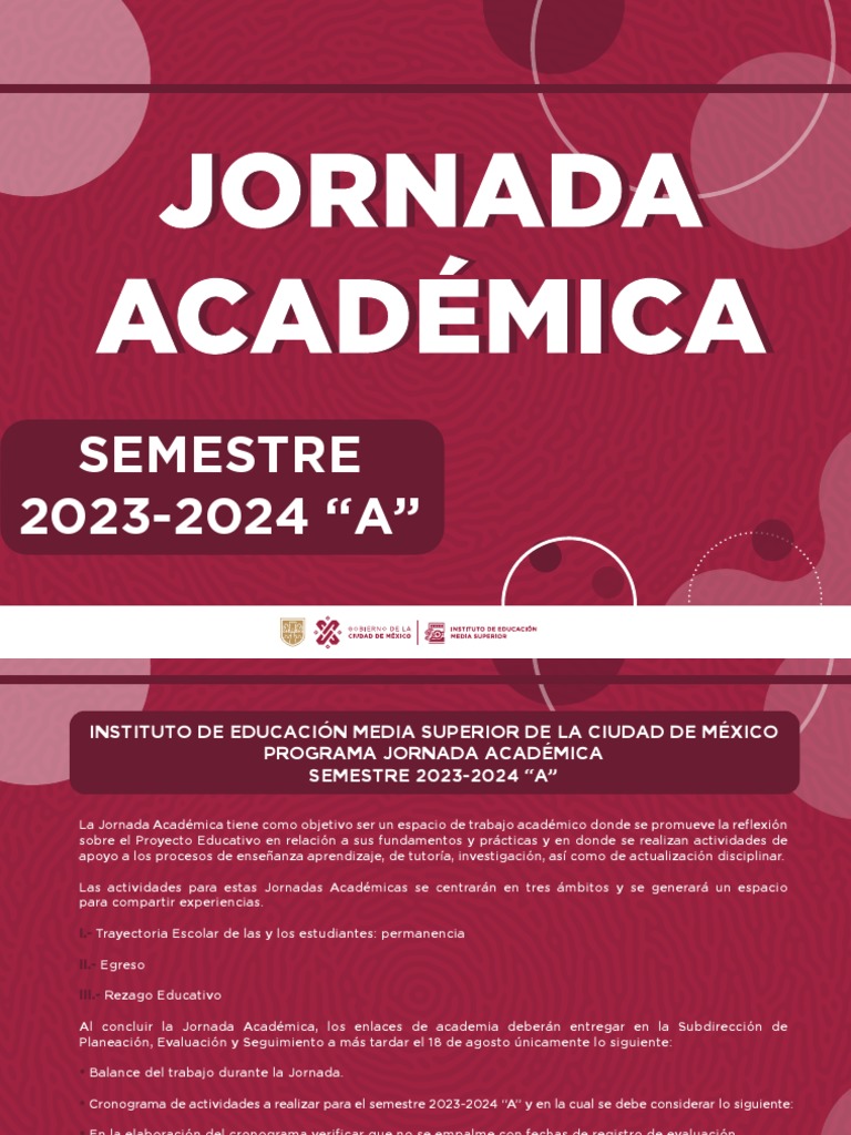 Programa Jornada Academica 2023 2024 A | PDF | Enseñando