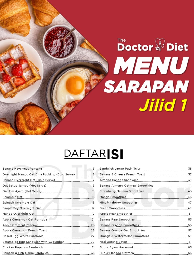 Menu Sarapan Praktis Sehat | PDF | Memasak, Makanan, & Anggur