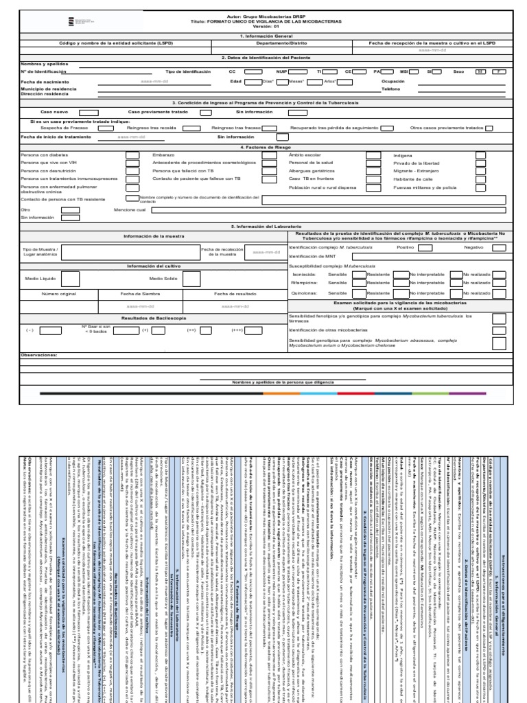 Formato Nuevo 2023 BK | PDF | Tuberculosis | Mycobacterium