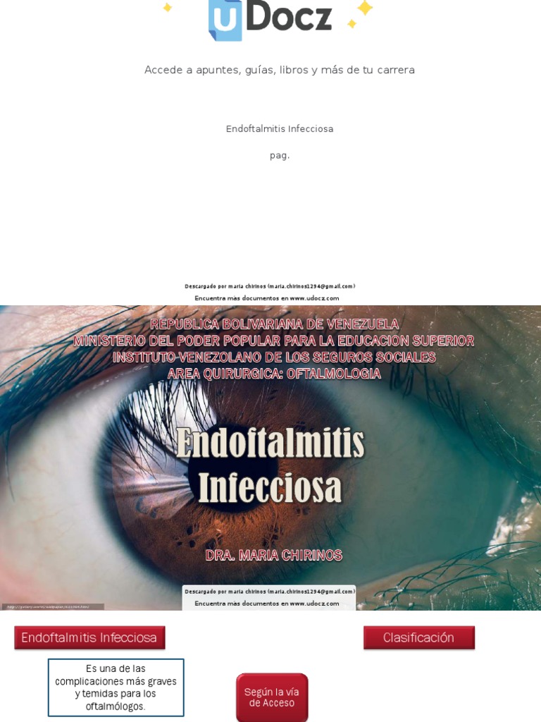 Endoftalmitis Infecc 381385 Downloadable 844457 | PDF | Córnea ...