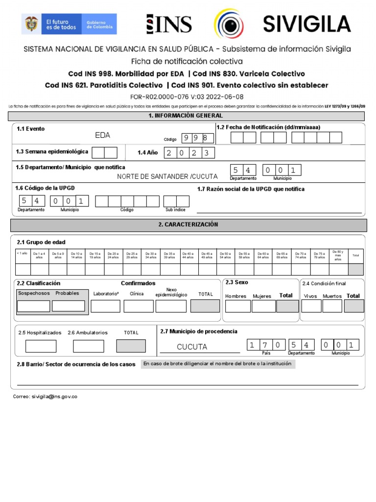 Instructivo para Fichas de Notificación | PDF