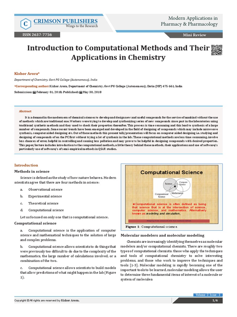 Comp Chem 7 | PDF | Computational Chemistry | Computational Science