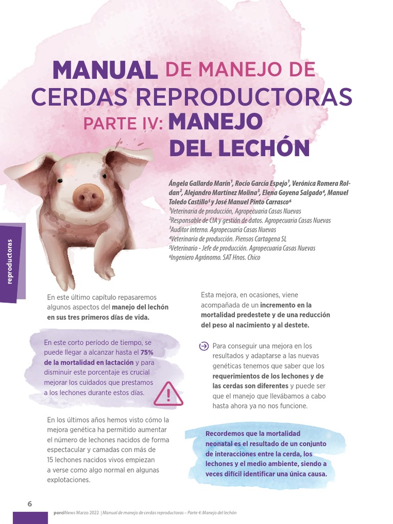 Manejo de Cerdas y de Lechon | PDF | El embarazo | Parto
