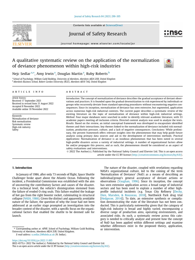 A Qualitative Systematic Review On The Application of The Normalization ...