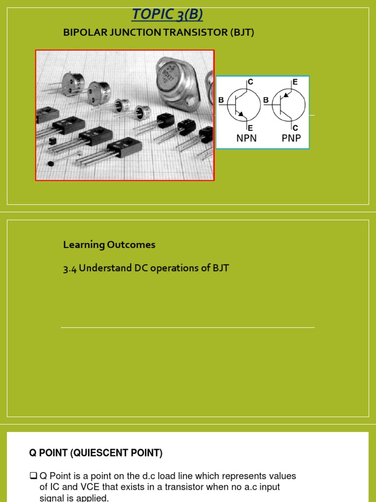 BJT DC Operations and Amplifier Analysis | PDF | Bipolar Junction ...