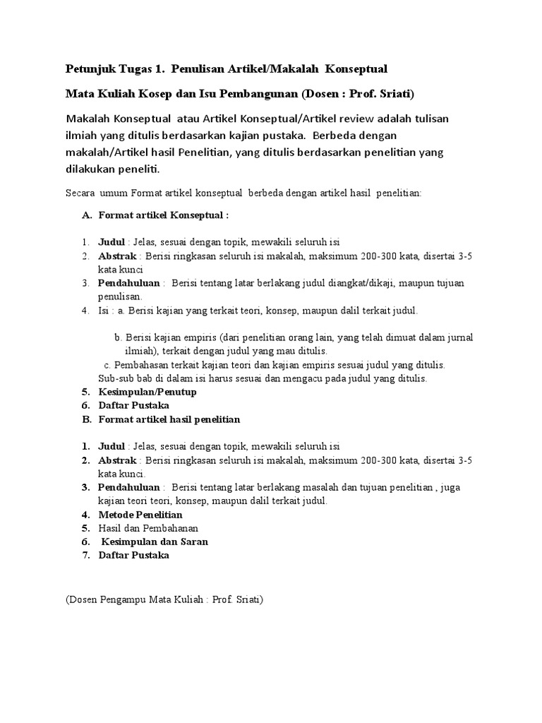 Struktur Penulisan Artikel Konseptual | PDF
