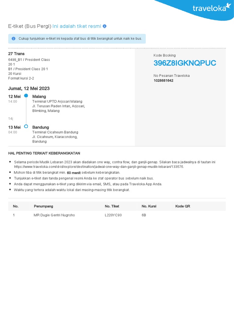 BUS AWAY E-Ticket | PDF