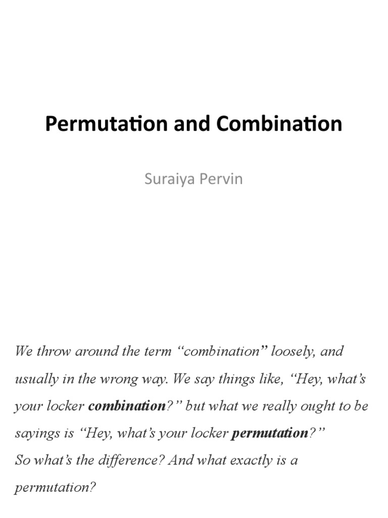 Permutation and Combination | PDF | Permutation | Discrete Mathematics