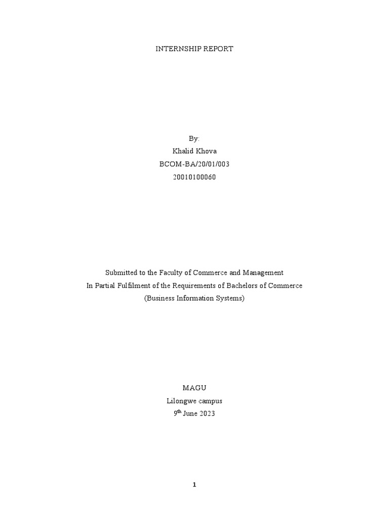 Internship Report | Download Free PDF | Recruitment | Employment