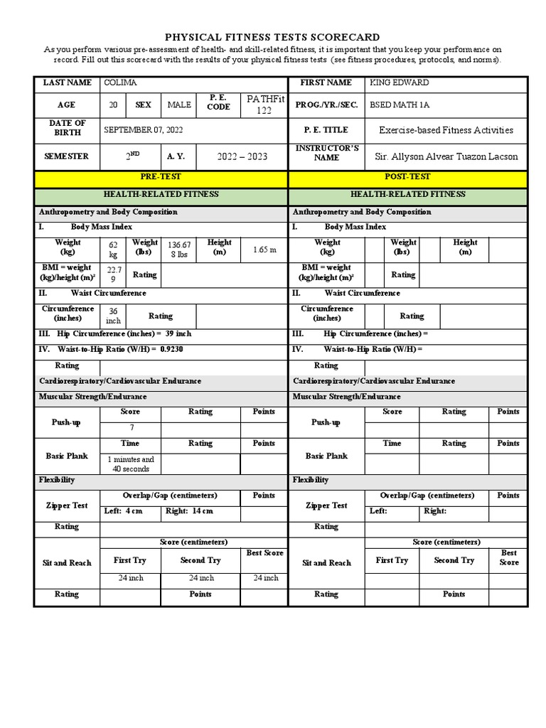 Pathfit 2.0 | PDF | Body Mass Index | Physical Fitness