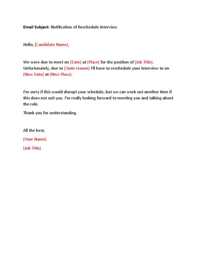 Interview Reschedule Email | PDF